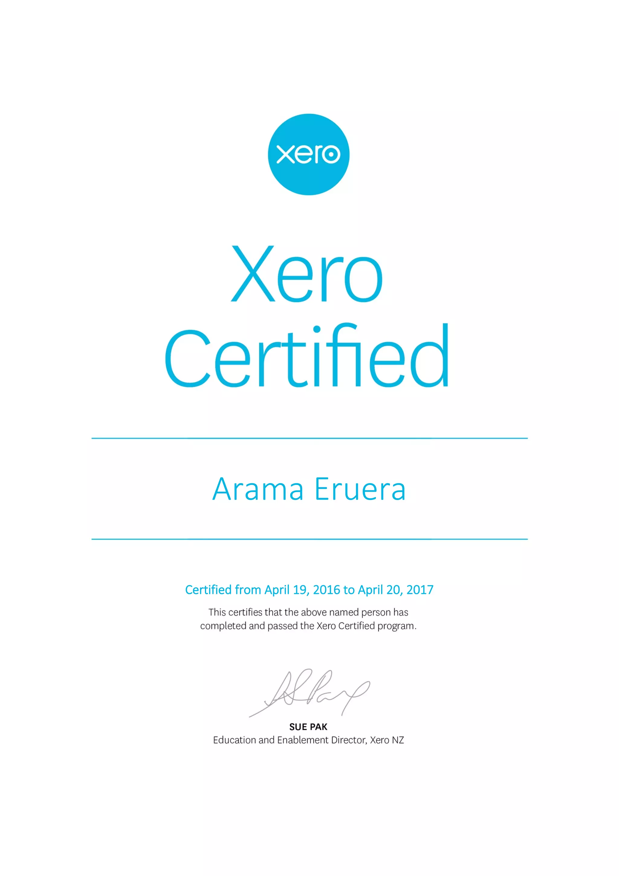 Xero Certification Certificate | PDF | Free Download