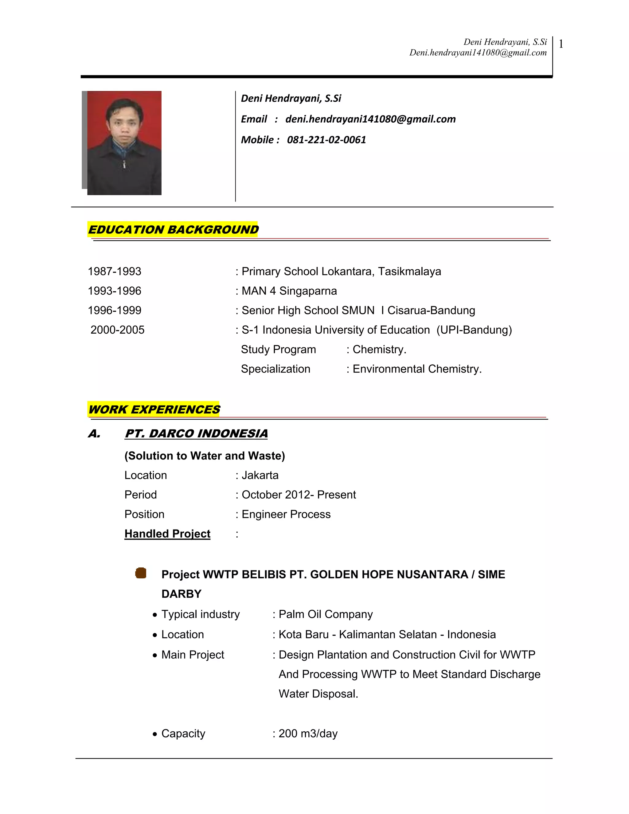 Resume (CV) Deni Hendrayani | PDF