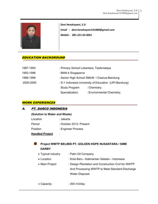 Resume (CV) Deni Hendrayani | PDF