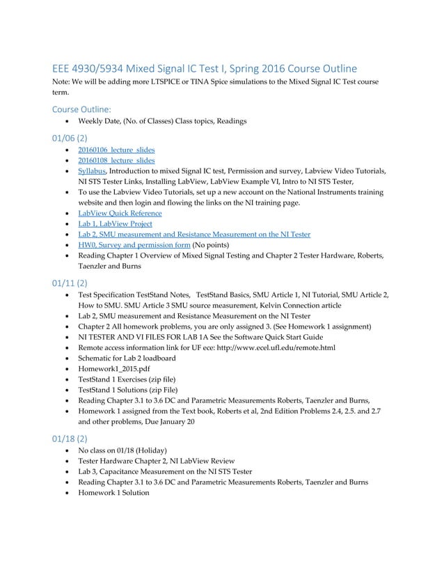 Learn NI STS tester at Univiversity of Florida | PDF