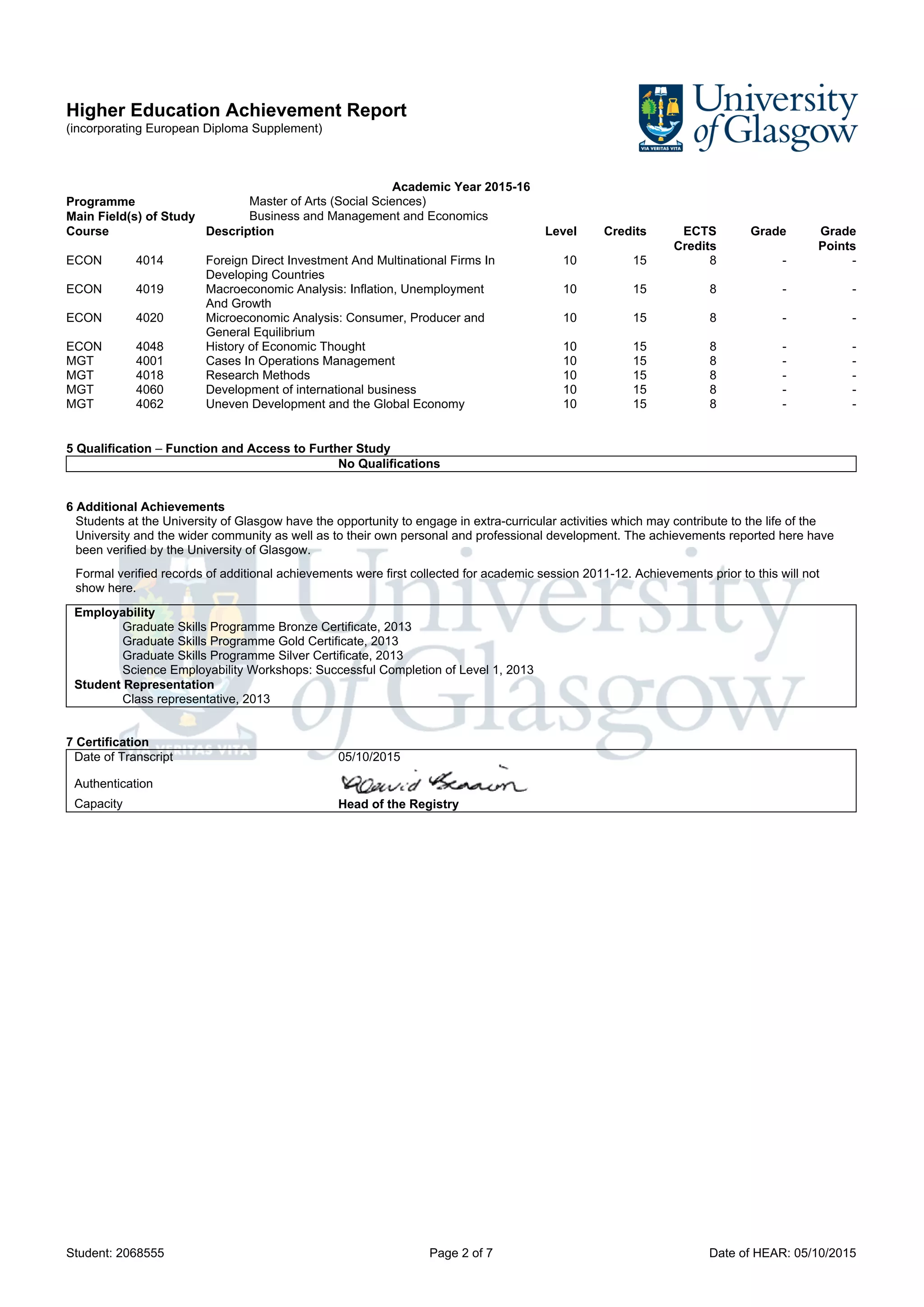 UOG_HEAR | PDF | Postgraduate Education | College Education
