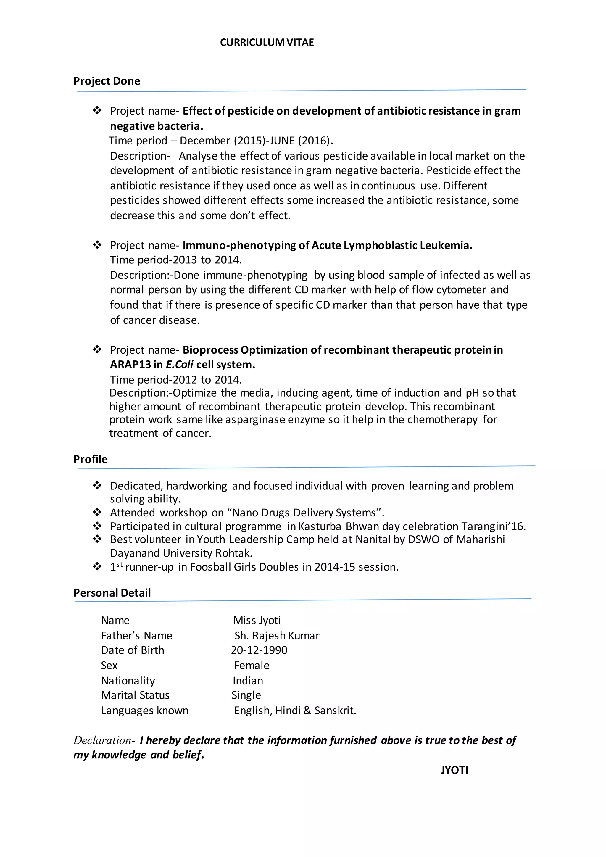 JYOTI cv2016 | DOCX | Cancer | Diseases and Conditions