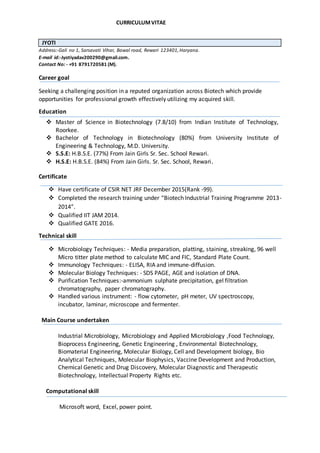 JYOTI cv2016 | DOCX | Cancer | Diseases and Conditions