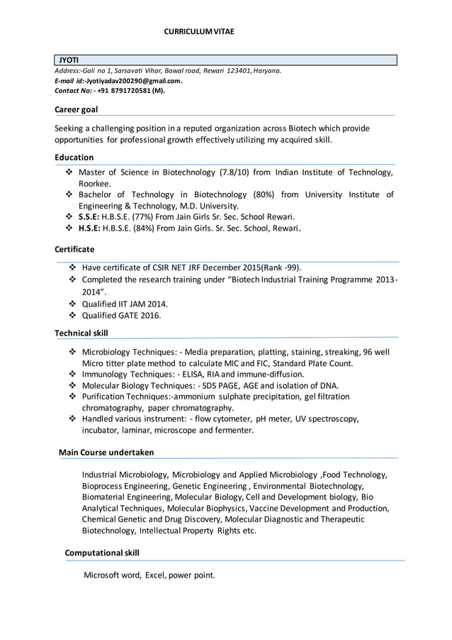 JYOTI cv2016 | DOCX | Cancer | Diseases and Conditions