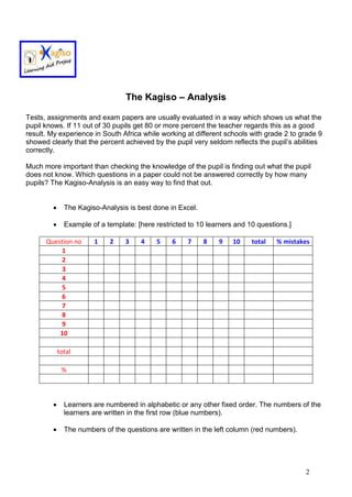 Kagiso - Analysis final version | PDF