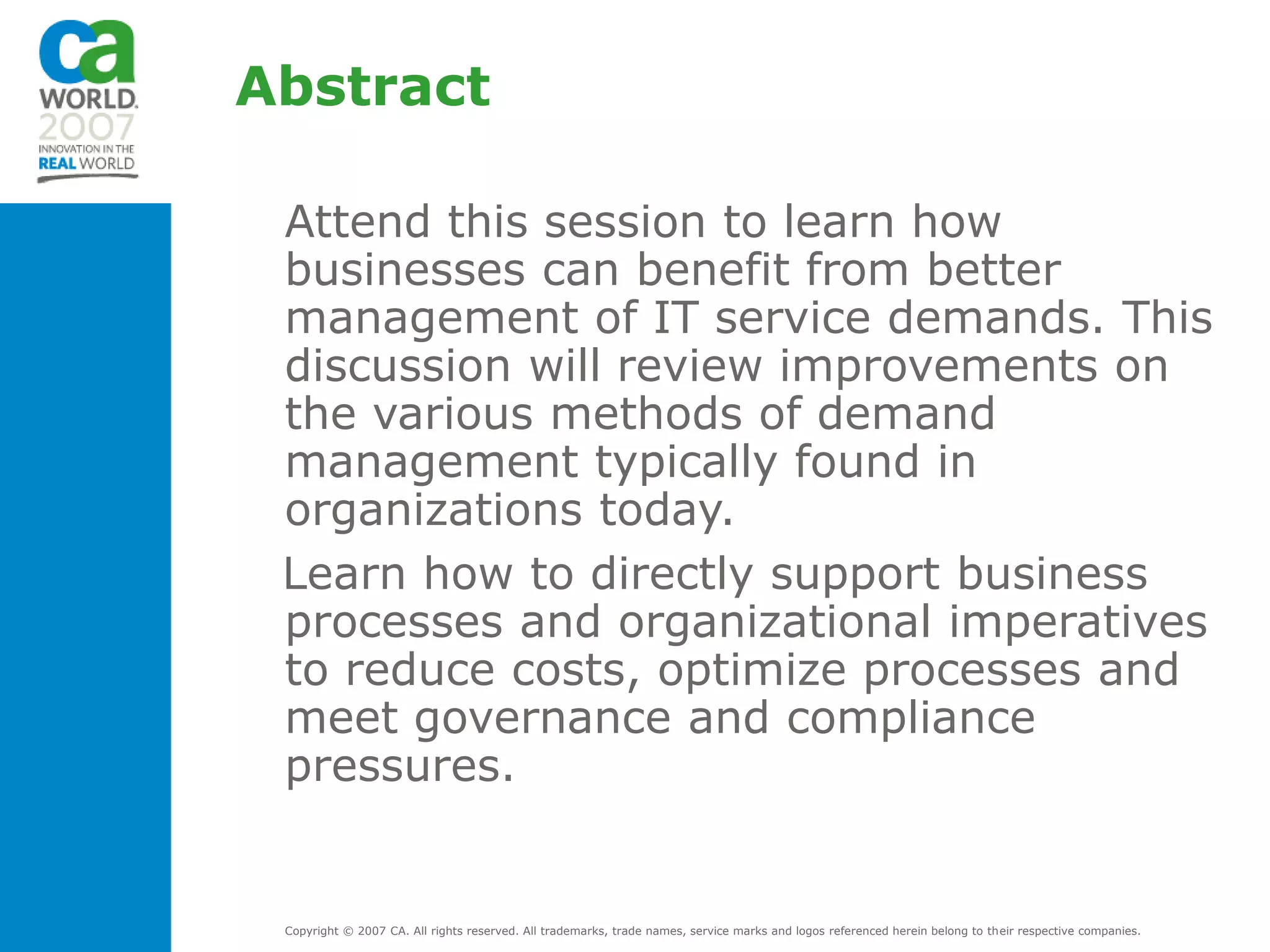 Executive Overview of End-user Request Management | PPT
