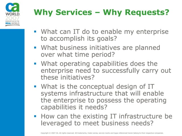 Executive Overview of End-user Request Management | PPT