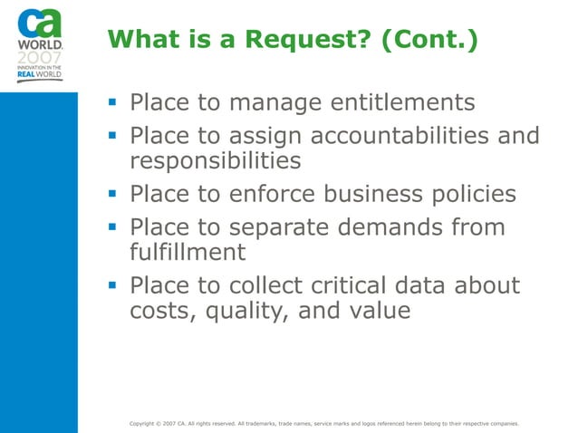 Executive Overview of End-user Request Management | PPT