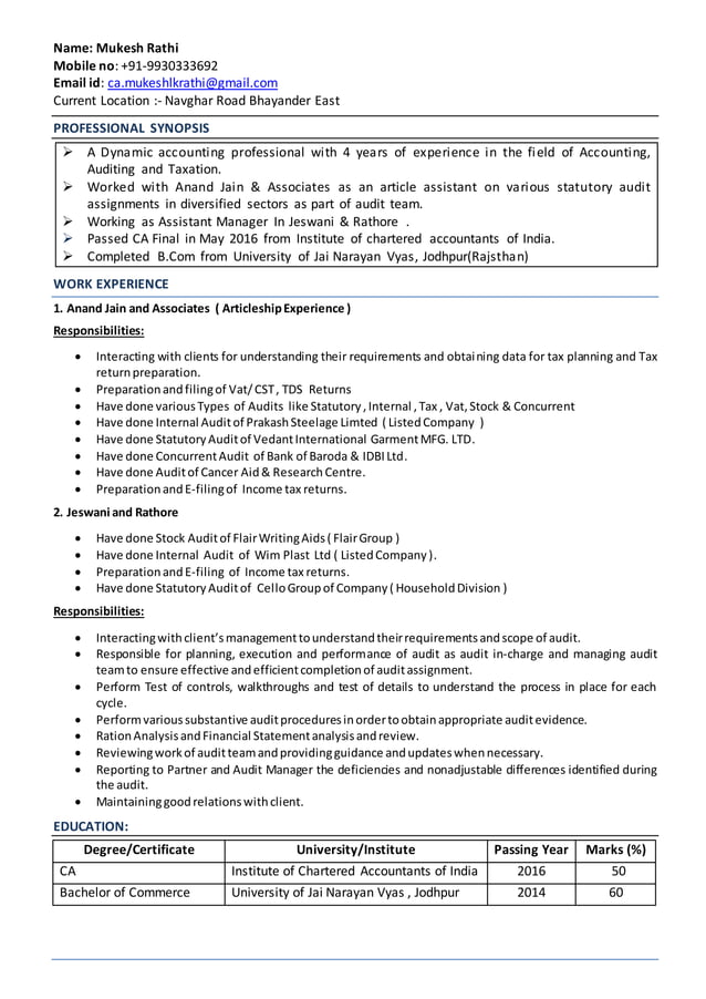 CV_Mukesh Rathi | PDF