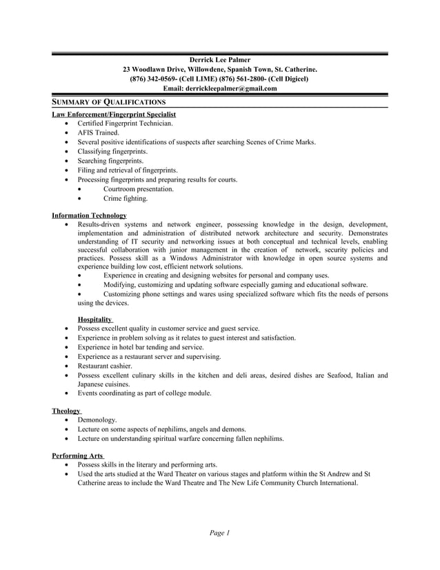 Derrick's Resume Updated 2016 | PDF