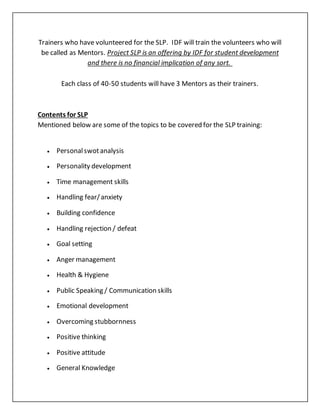 final report ngo IDF | PDF