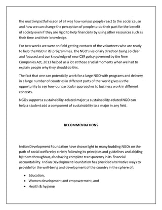 final report ngo IDF | PDF