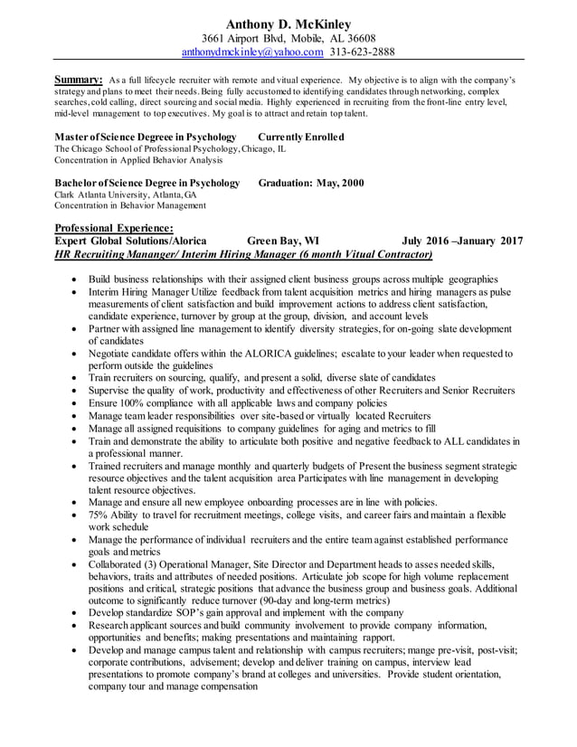 AnthonyMcKinleyResume2017 | PDF