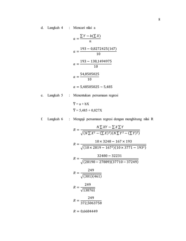 Analisis Regresi Linier Sederhana | DOCX
