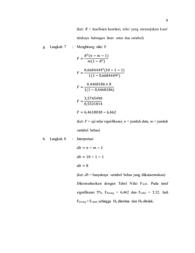 Analisis Regresi Linier Sederhana | DOCX