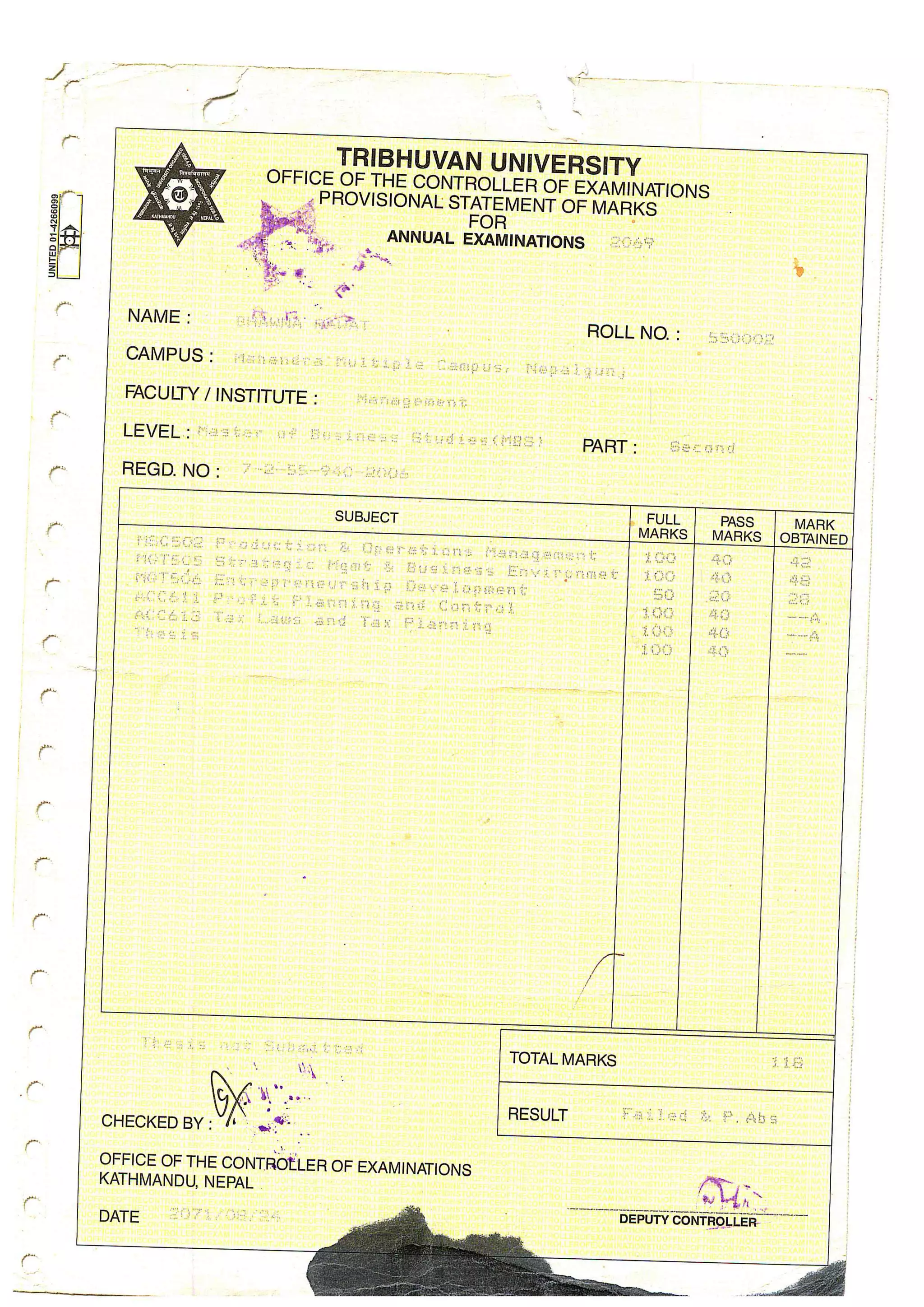 8. Master's Transcript | PDF