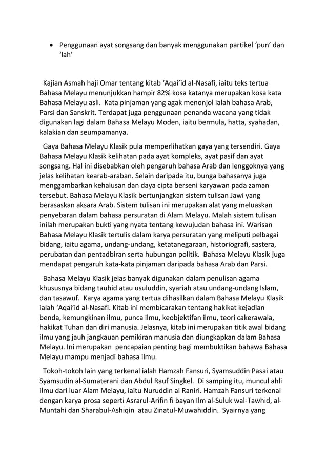 4 Bahasa Melayu Klasik | PDF