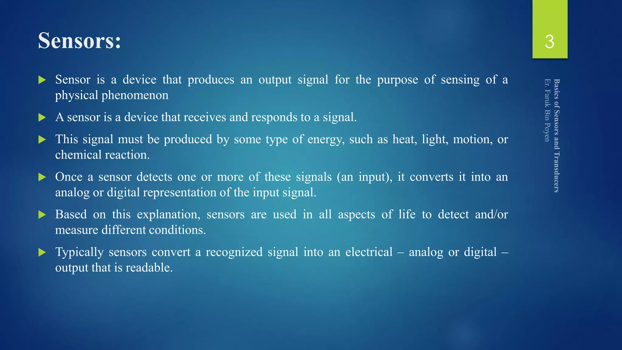 Basics of Sensors & Transducers | PDF