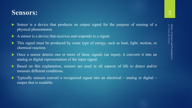 Basics of Sensors & Transducers | PDF | Physics | Science