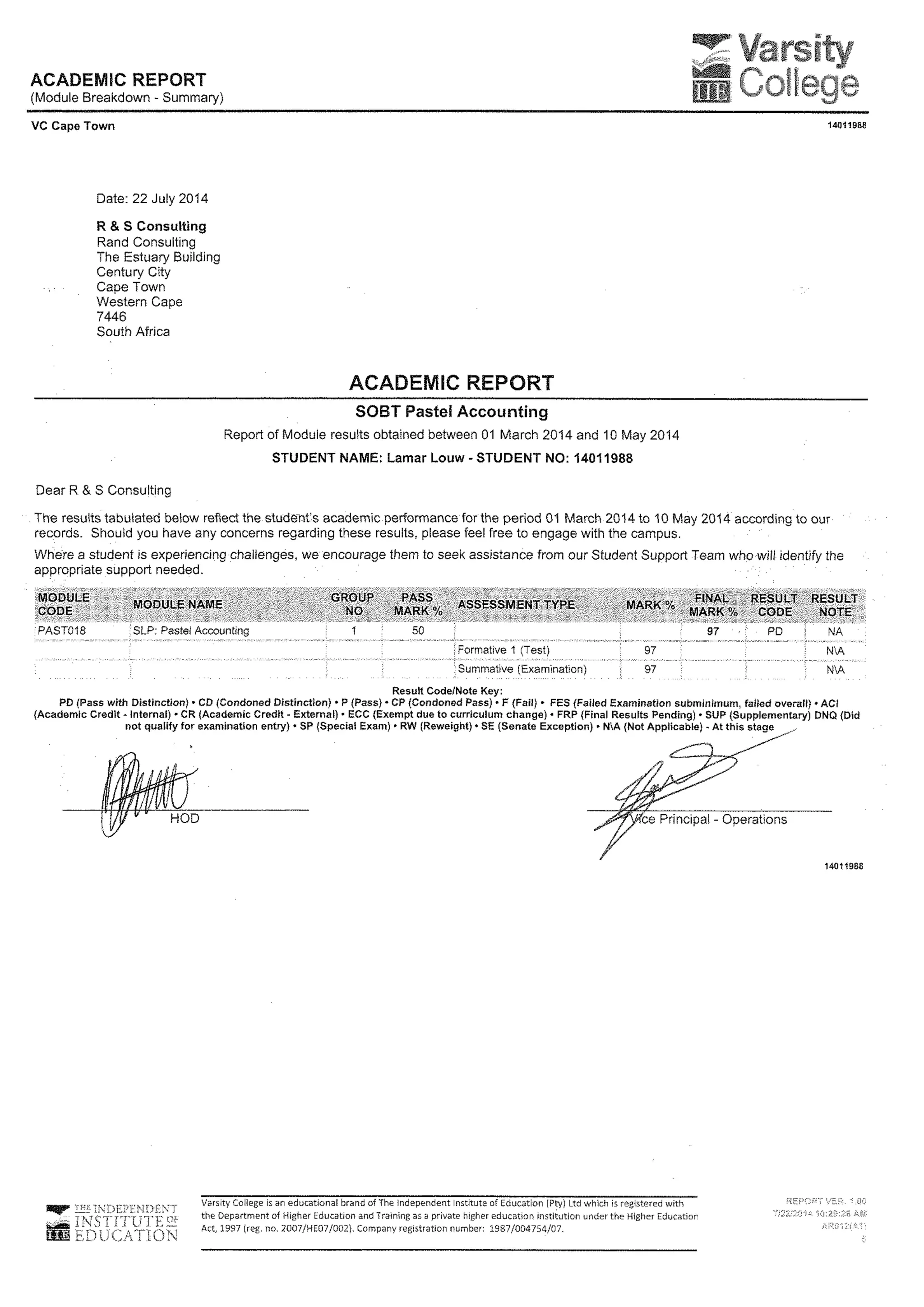 Pastel Accounting Academic Report | PDF
