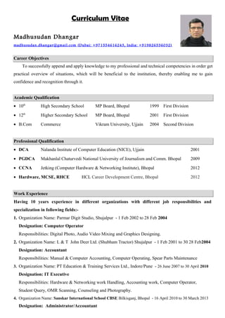 RESUME Gulfmart (Receiving) DUBAI | DOC