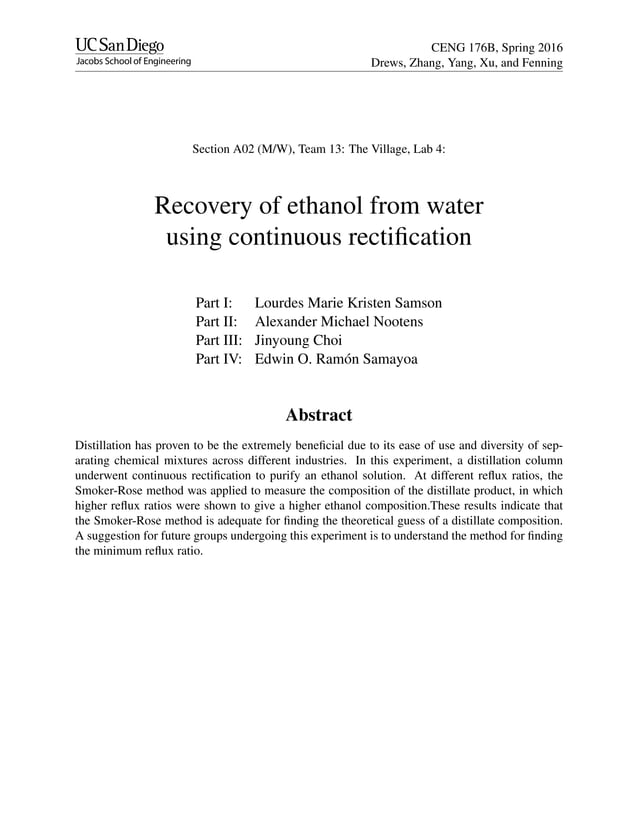 Continuous Rectification | PDF | Chemistry | Science