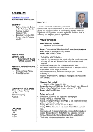 Arshad Jan CV | PDF