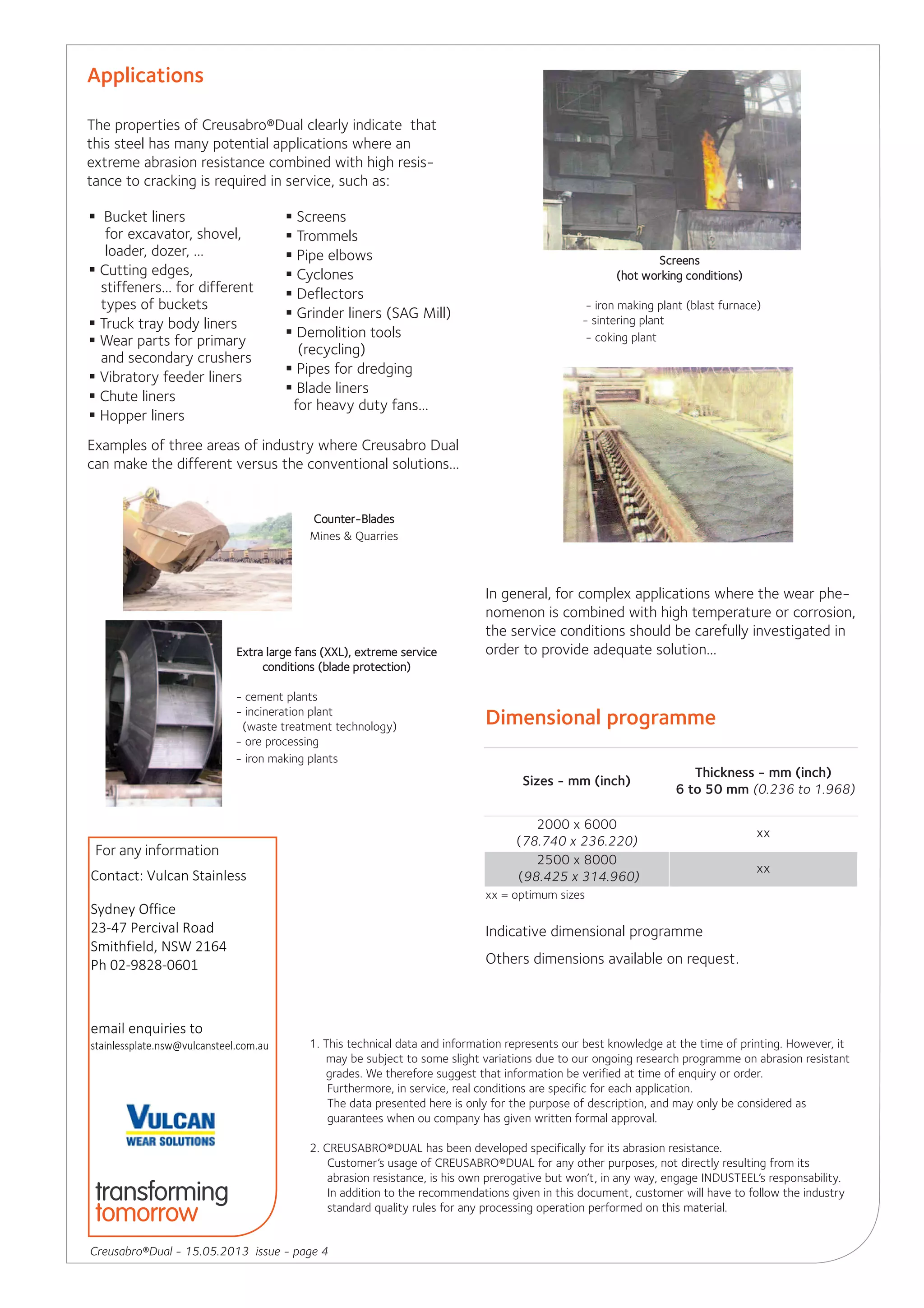 Creusabro Dual Datasheet | PDF