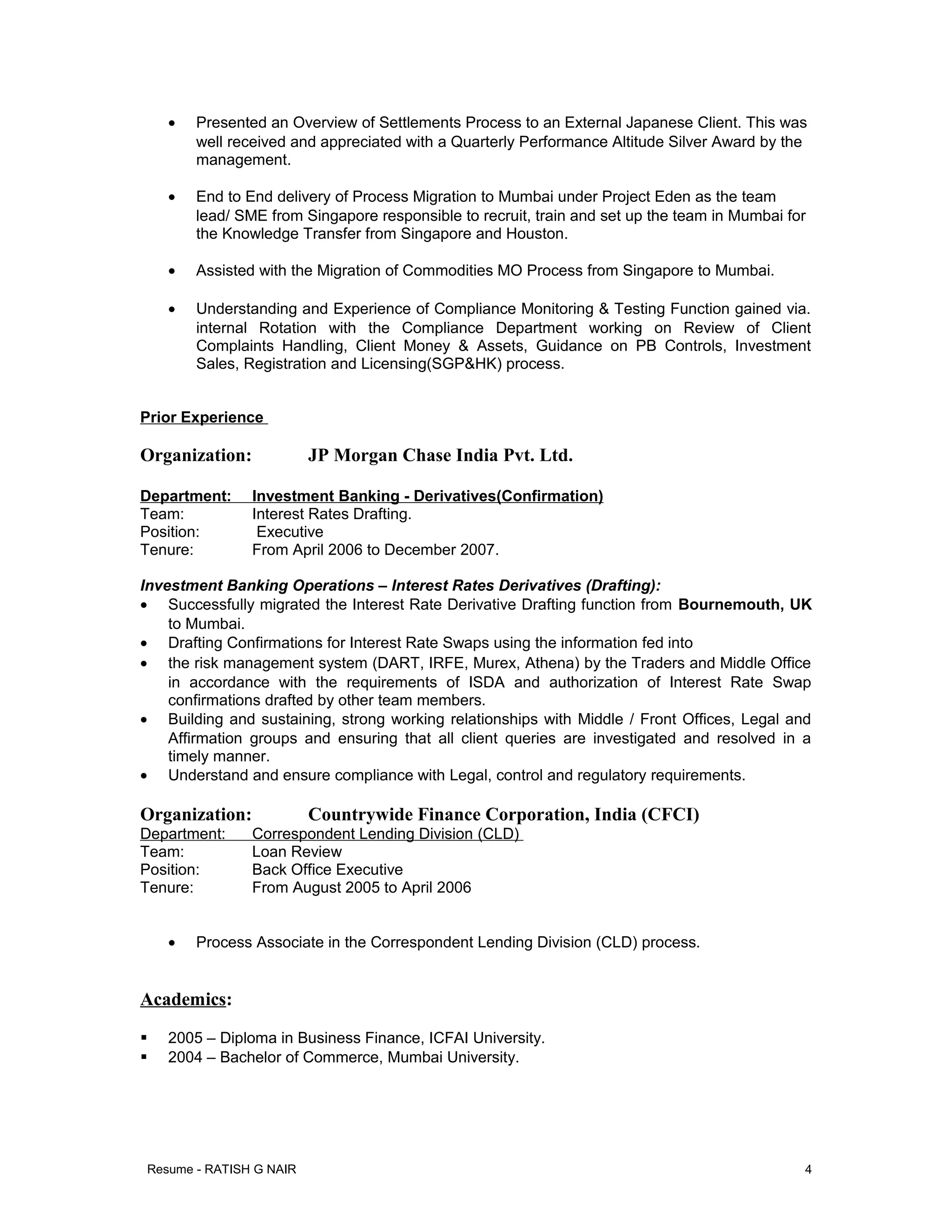 Ratish Nair-Resume | DOC