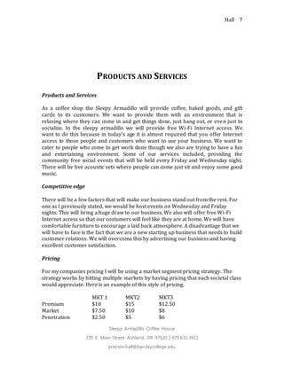 Intro To Business Coffee Shop Project | DOCX