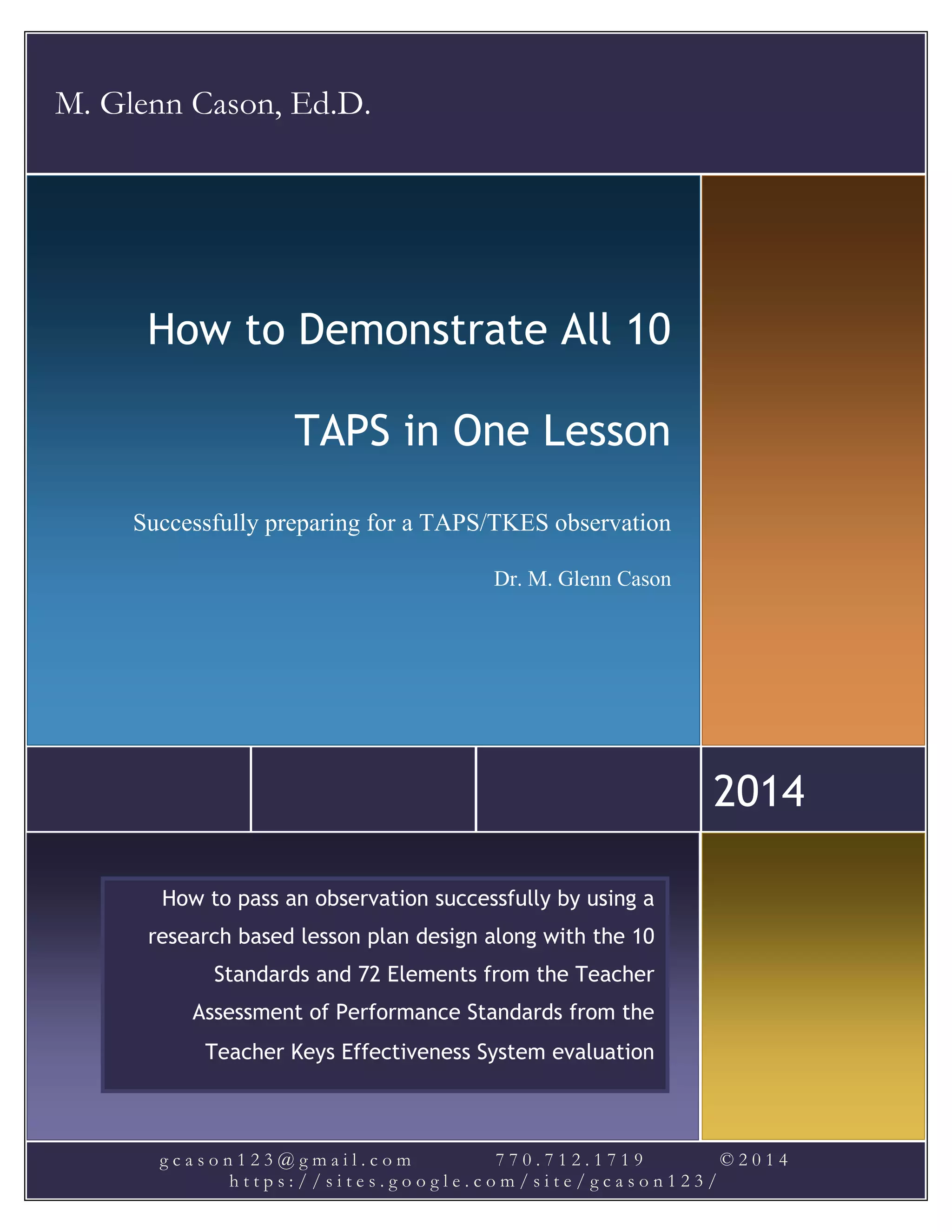 GC-Demonstrating all 10 TAPS Standards | PDF | Standardized Testing ...