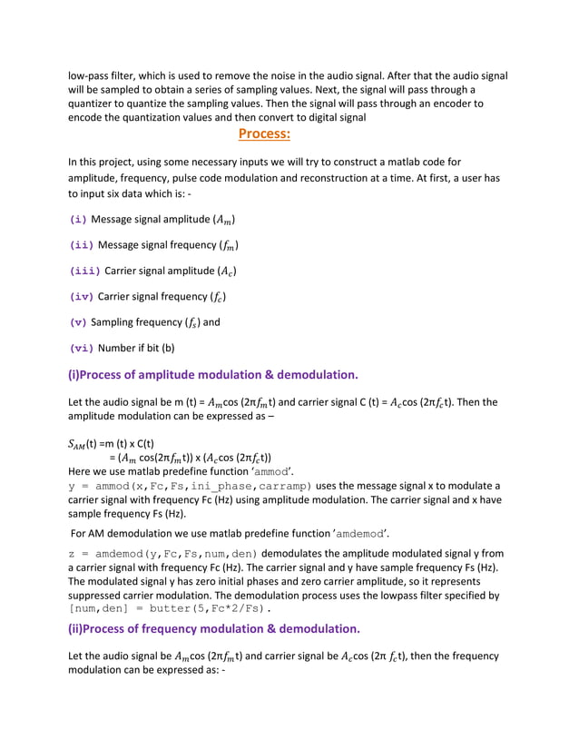 Amplitude, Frequency, Pulse code modulation and Demodulation (com. lab ...