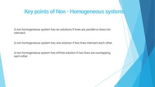 Describing ppt on Non - Homogeneous Linear System | PDF
