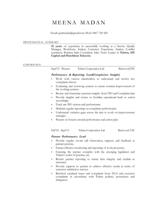 Meena Madan CV | PDF
