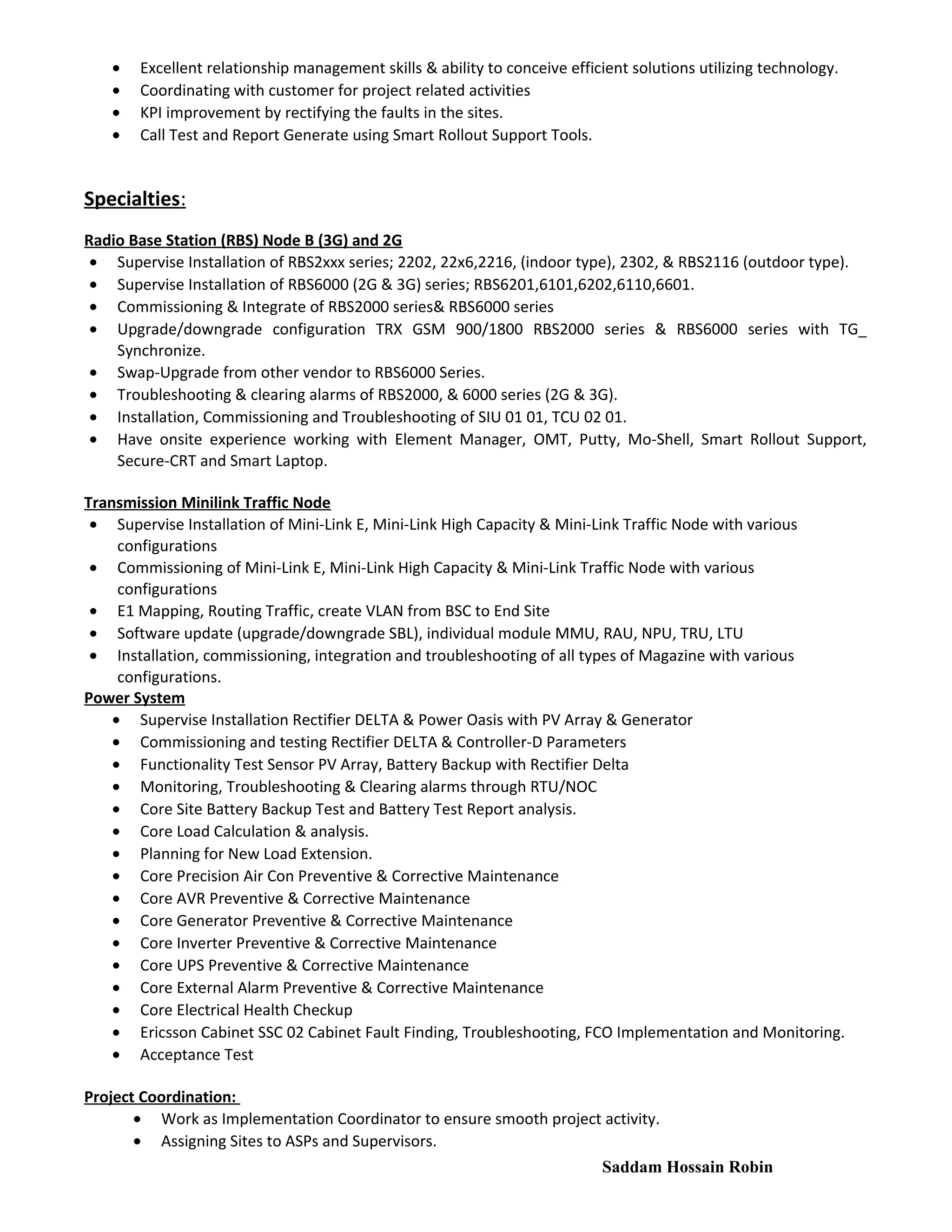 Resume of Saddam Hossain Robin | DOC | Business Operations | Business