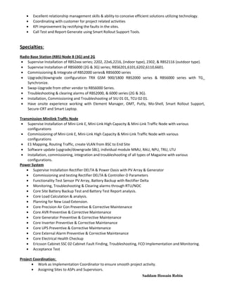 Resume of Saddam Hossain Robin | DOC | Business Operations | Business