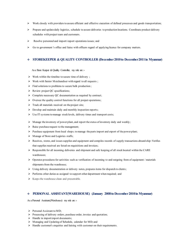 RESUME (OS) | DOCX | Logistics | Business