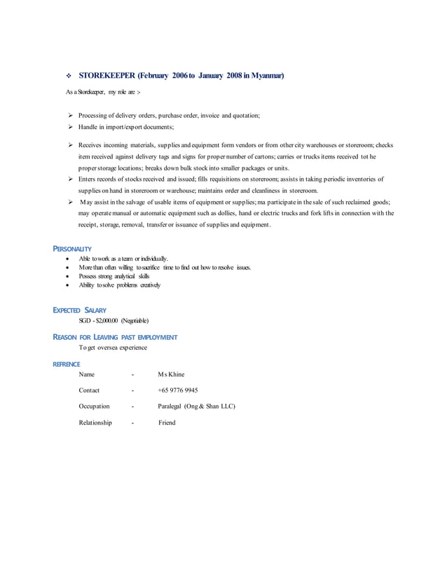 RESUME (OS) | DOCX | Logistics | Business