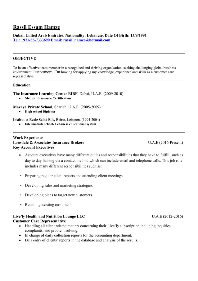 RESUME - Rassil Hamze | PDF