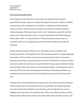 4, be gg, hari yansyah akil, environmenthal ethics, universitas ...