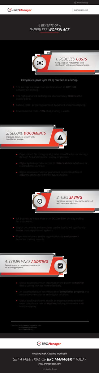 4 benefits of a paperless workplace [infographic] | PDF