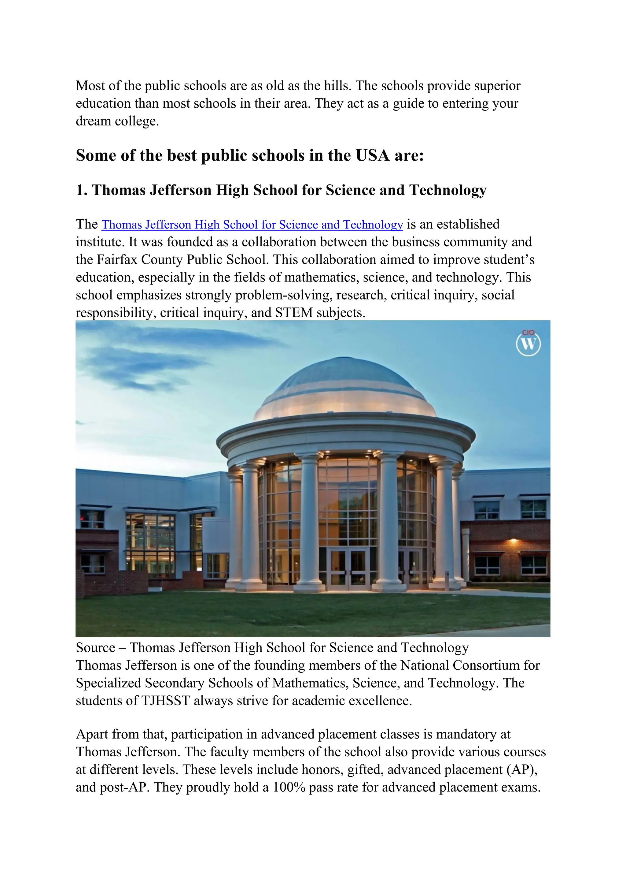 4 Best Public Schools In The USA To Reach To Your Dream College | CIO ...