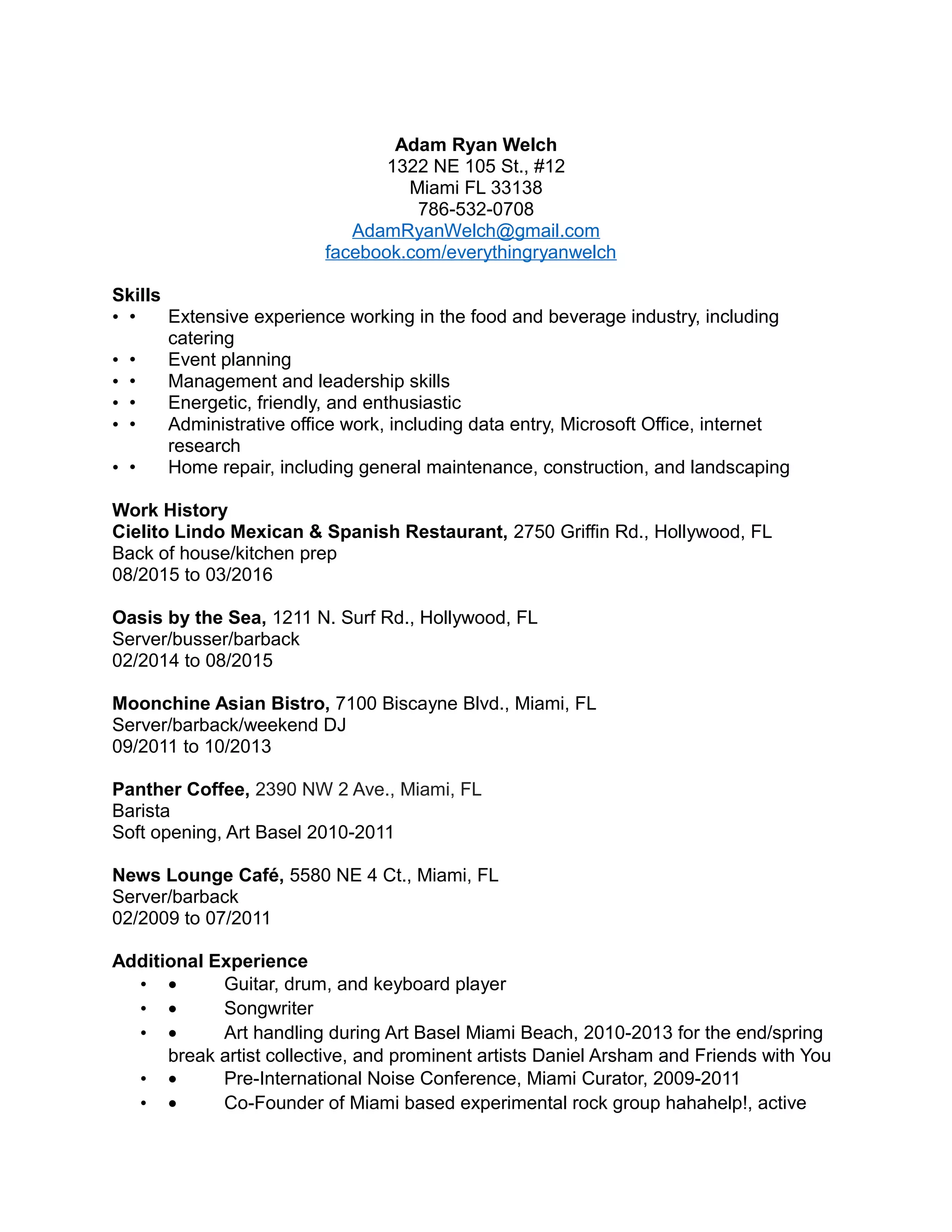 Ryan Welch Resume 2016-3 | RTF