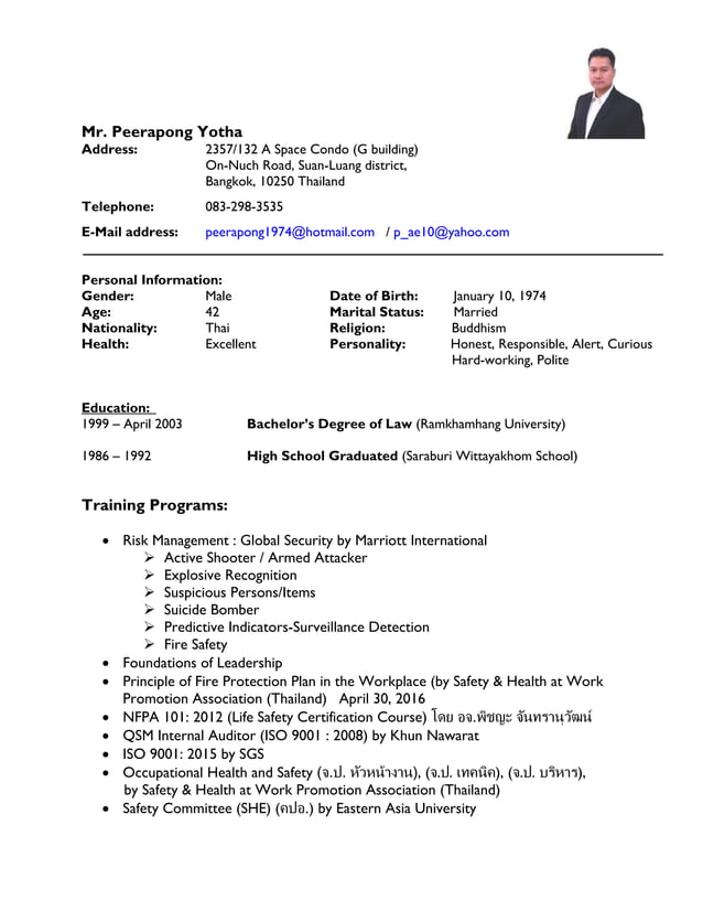 Peerapong's CV_revised | PDF
