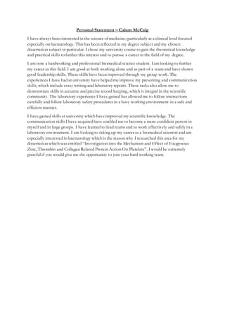 Personal Statement | PDF