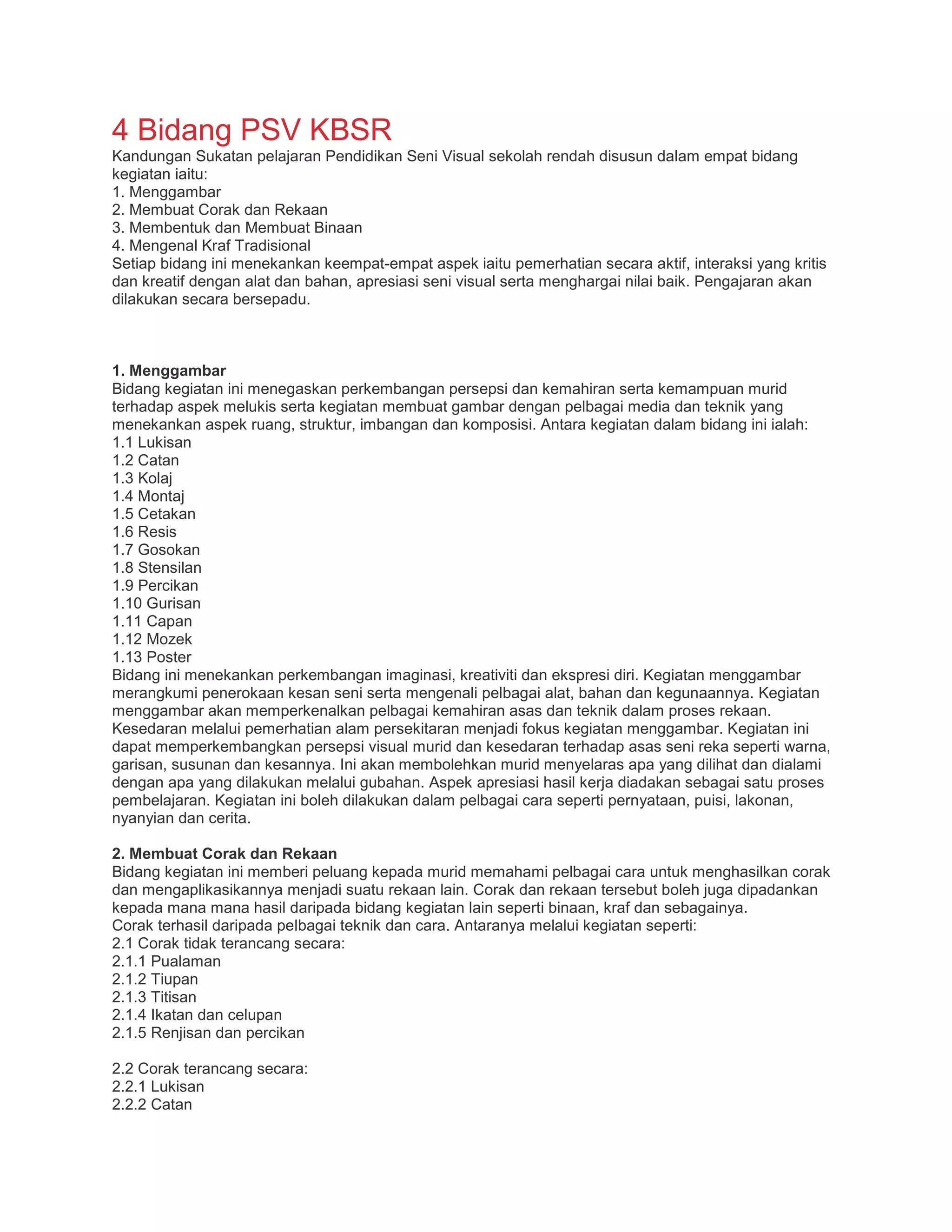 4 bidang psv kbsr | DOCX