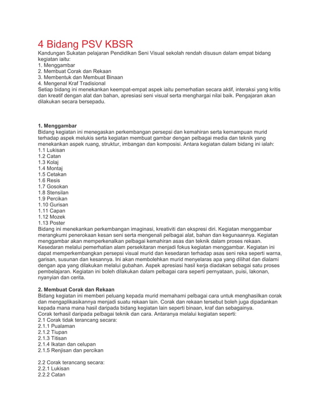 4 bidang psv kbsr | DOCX