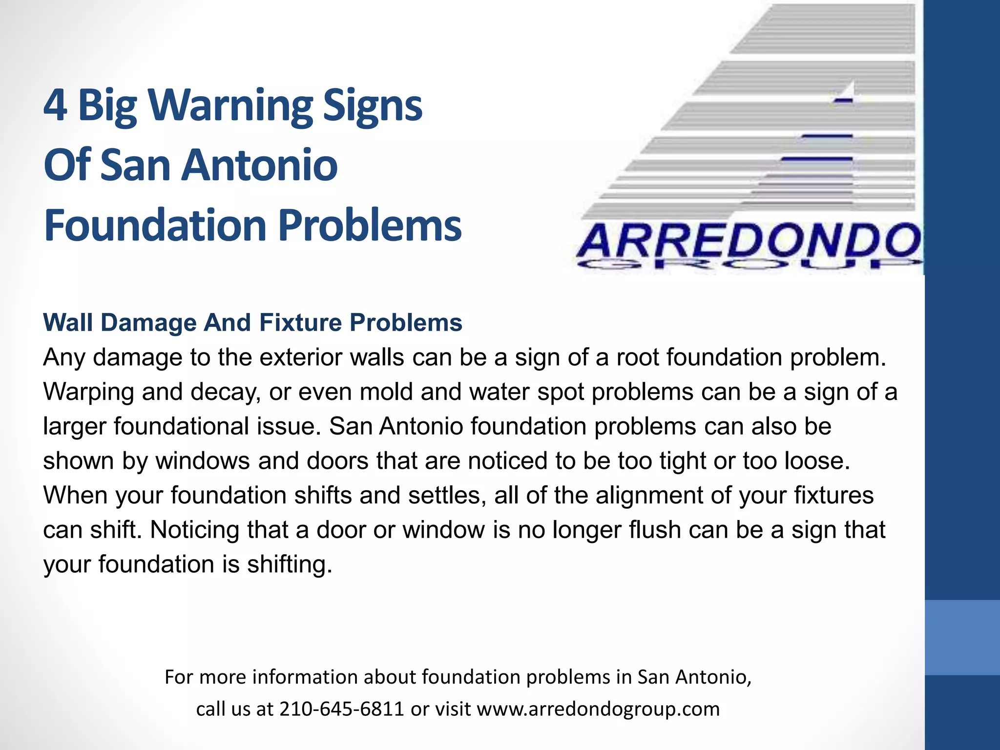 4 big warning signs of san antonio foundation problems | PPTX | Home ...