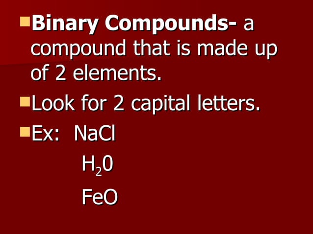 4 binary compounds | PPT | Chemistry | Science