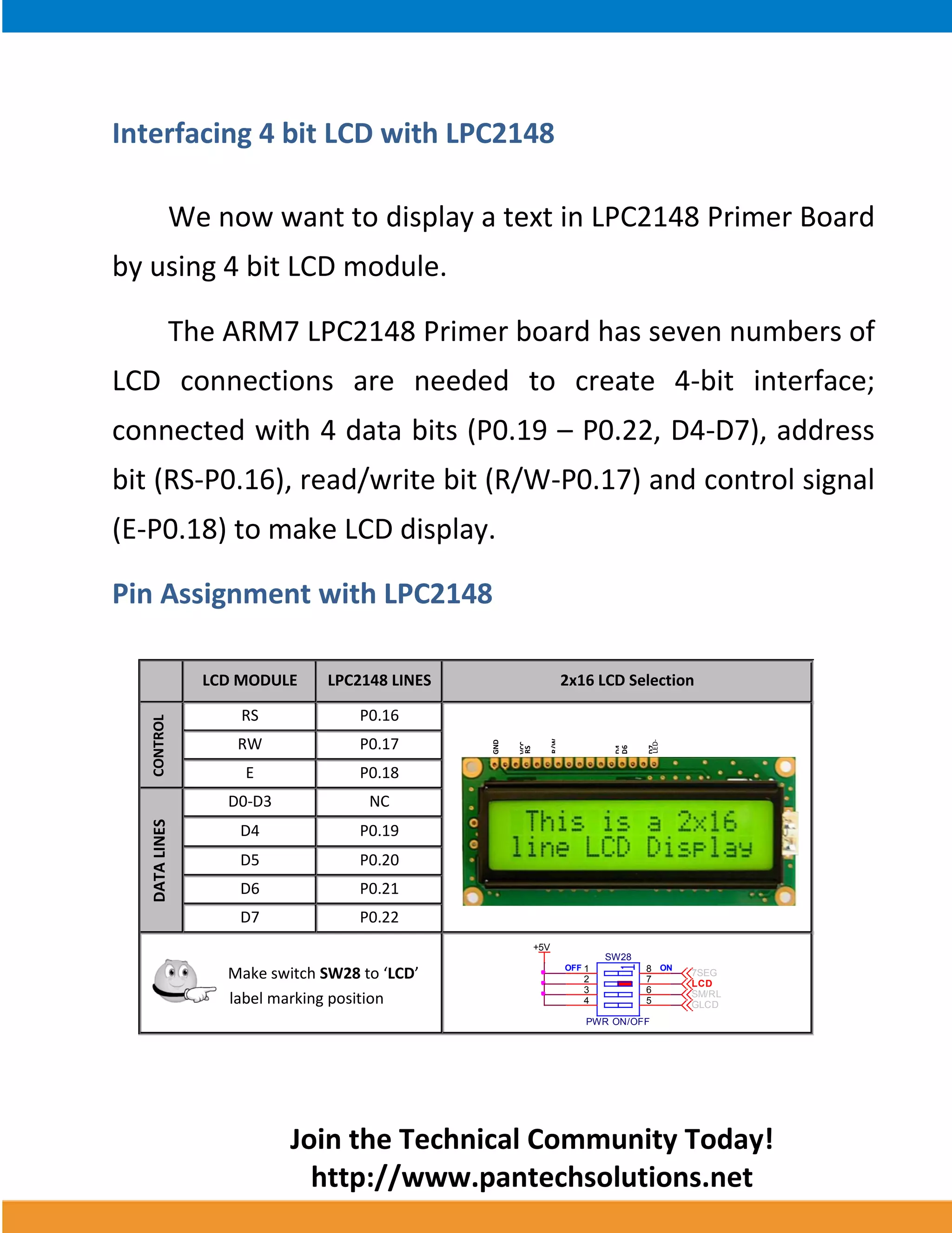 4 bit lcd_interfacing_with_arm7_primer | PDF